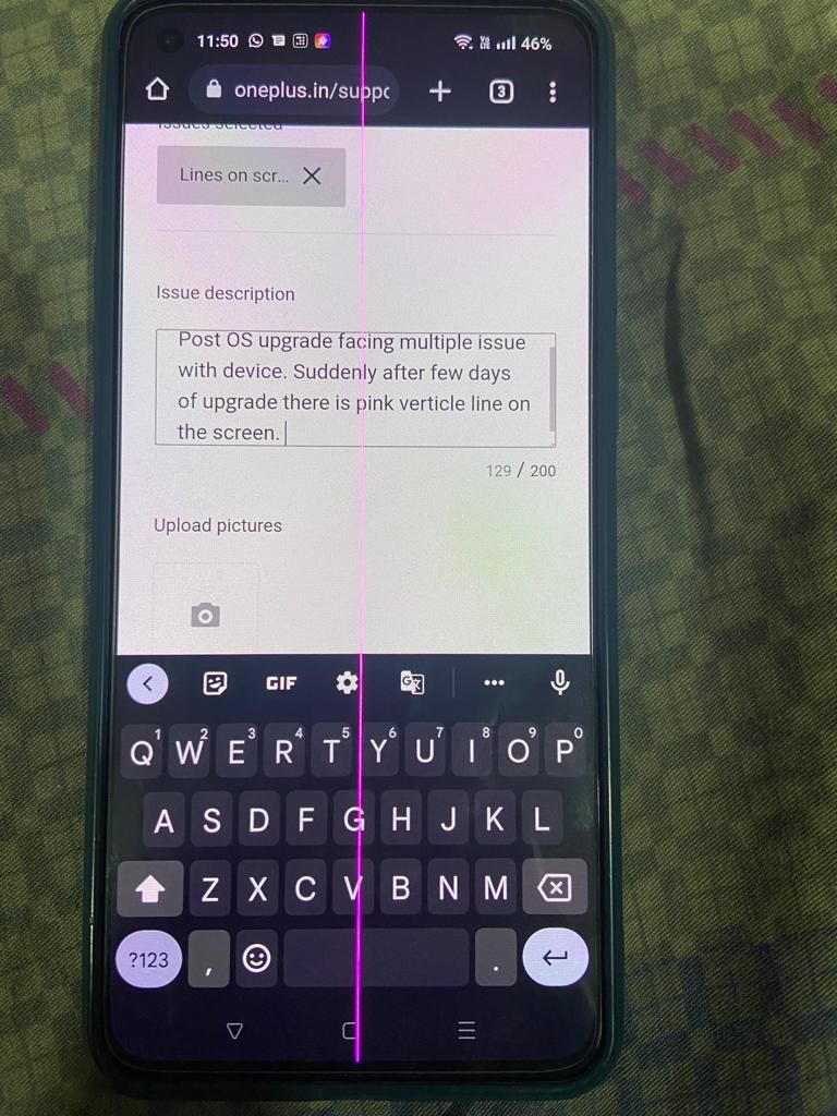 Pink line on display after OOS 13 Open Beta 1 update