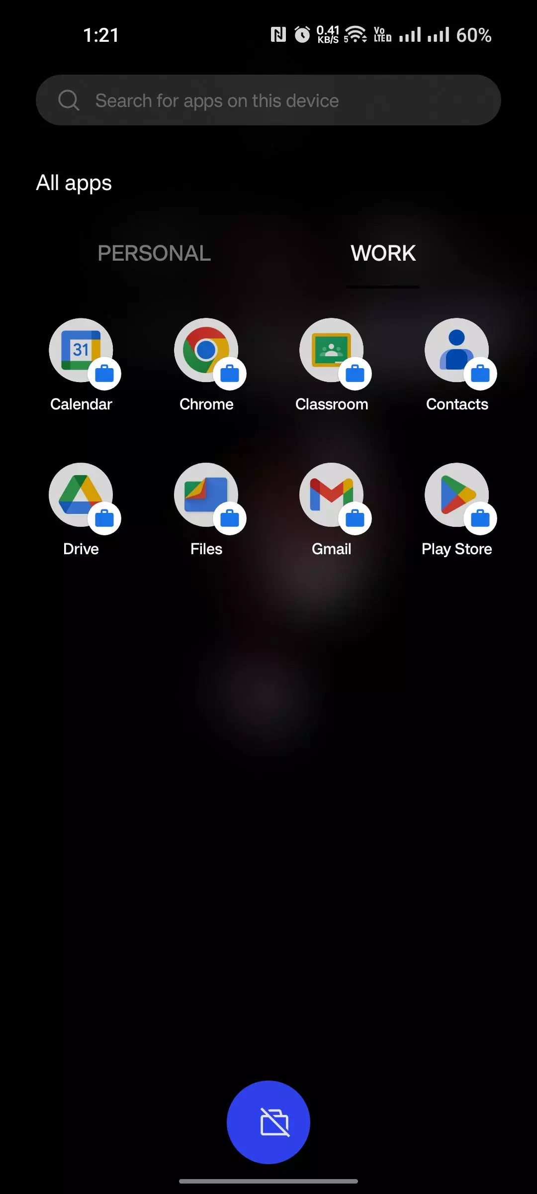 [bug report ] work profile glitches