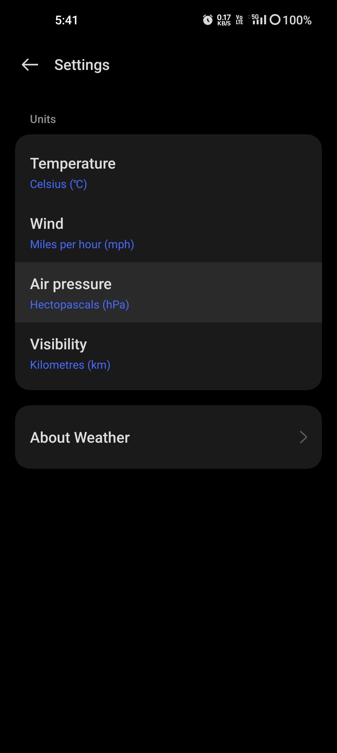 Bug in weather app