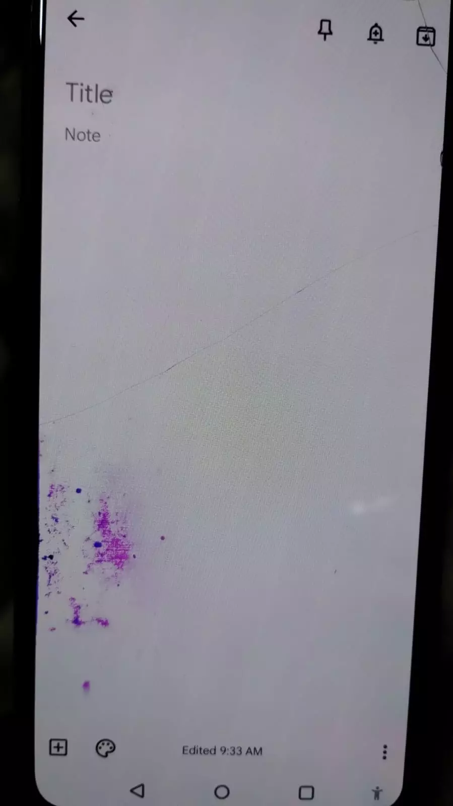 Screen blotting/bleeding