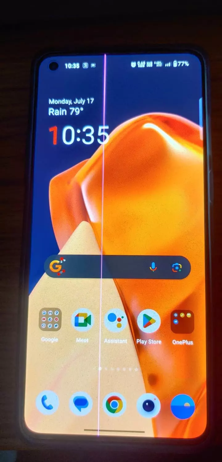 One Plus 9R Pink Line Issue