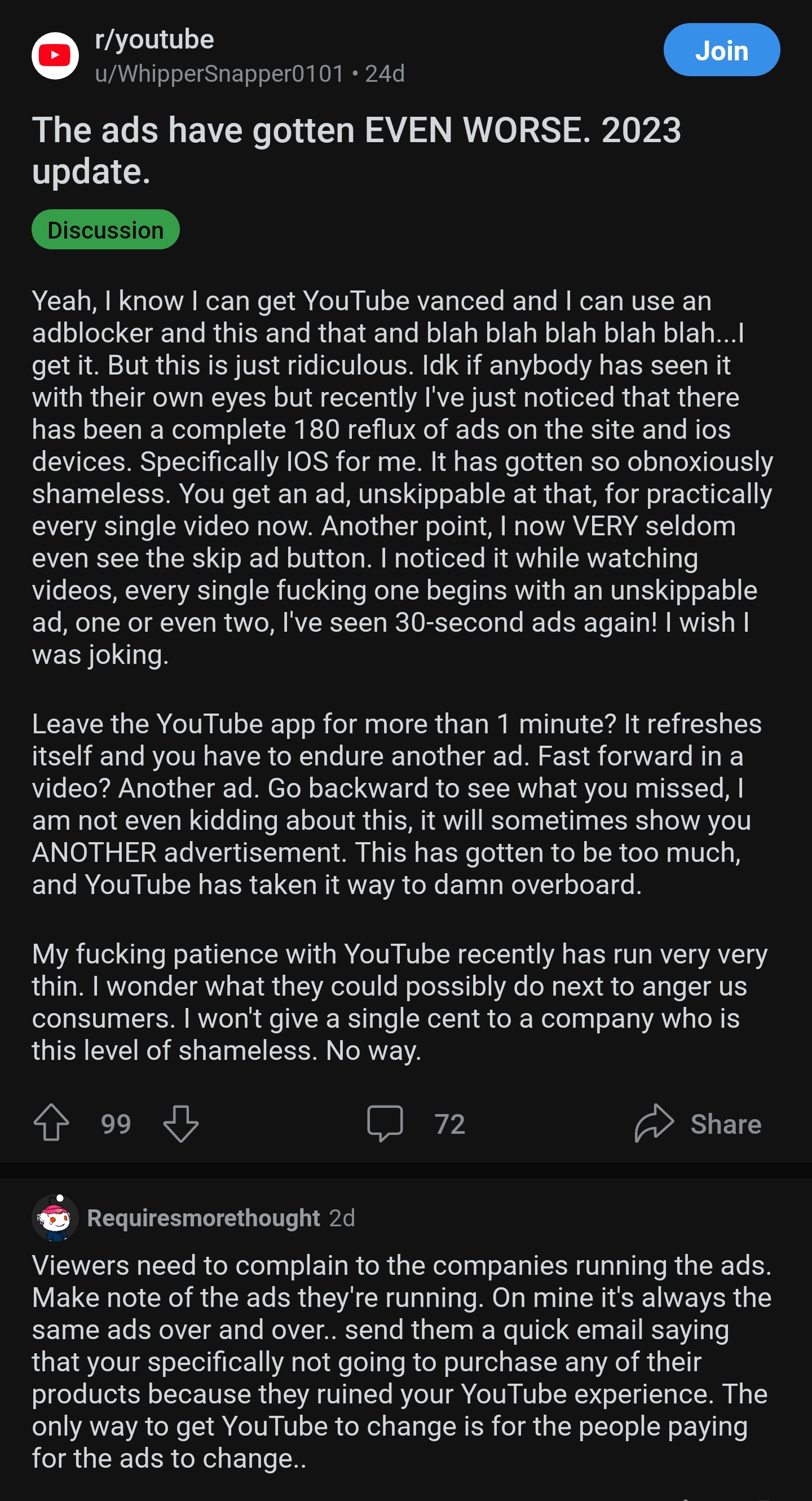 Too many ads in YouTube