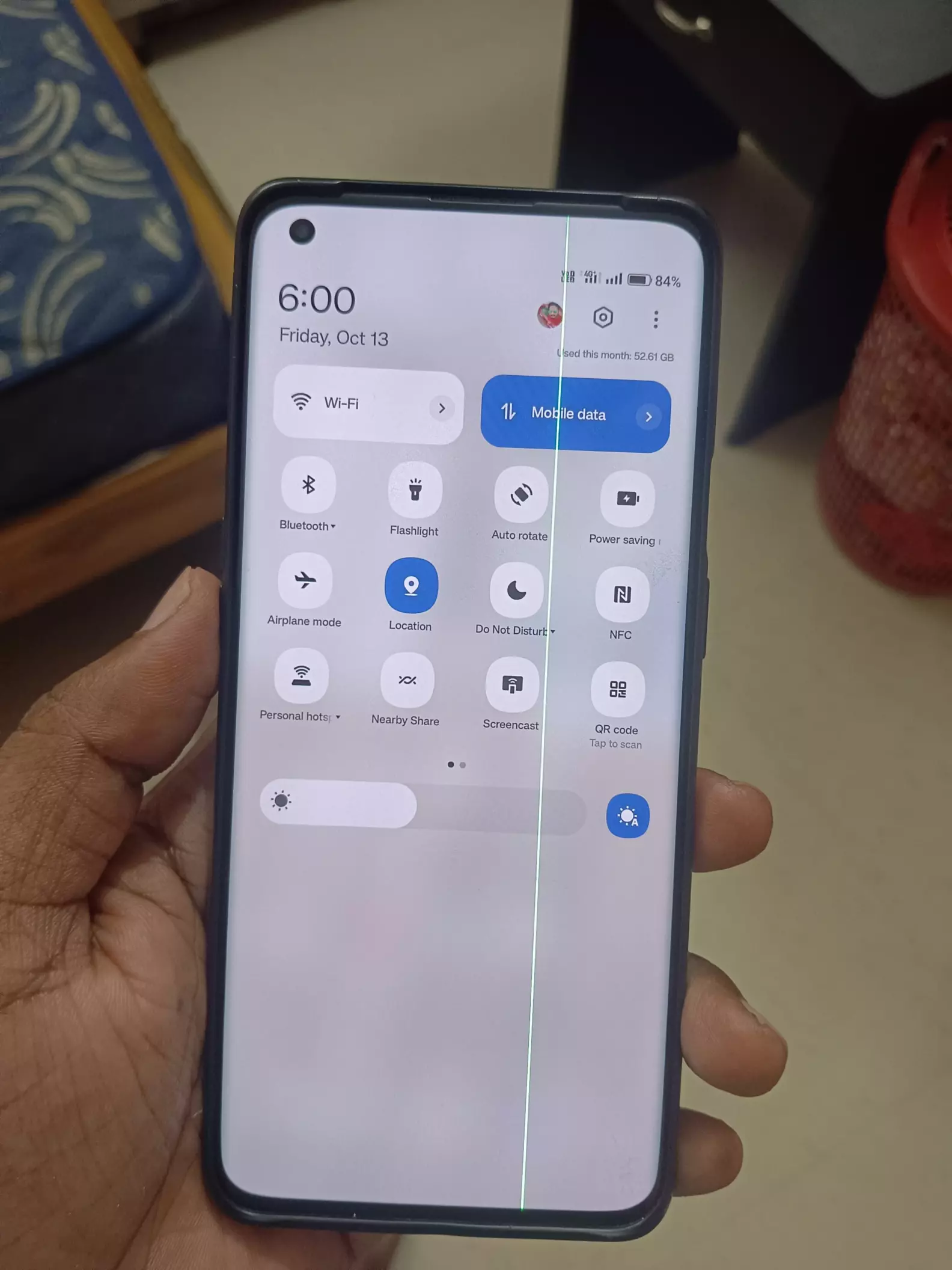 I got a green line after update September patch on my OnePlu
