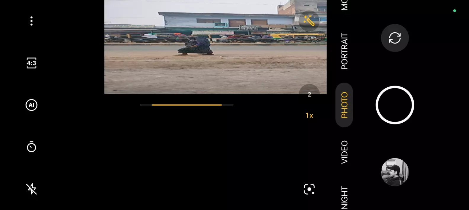 The camera is showing half screen in landscape mode in both