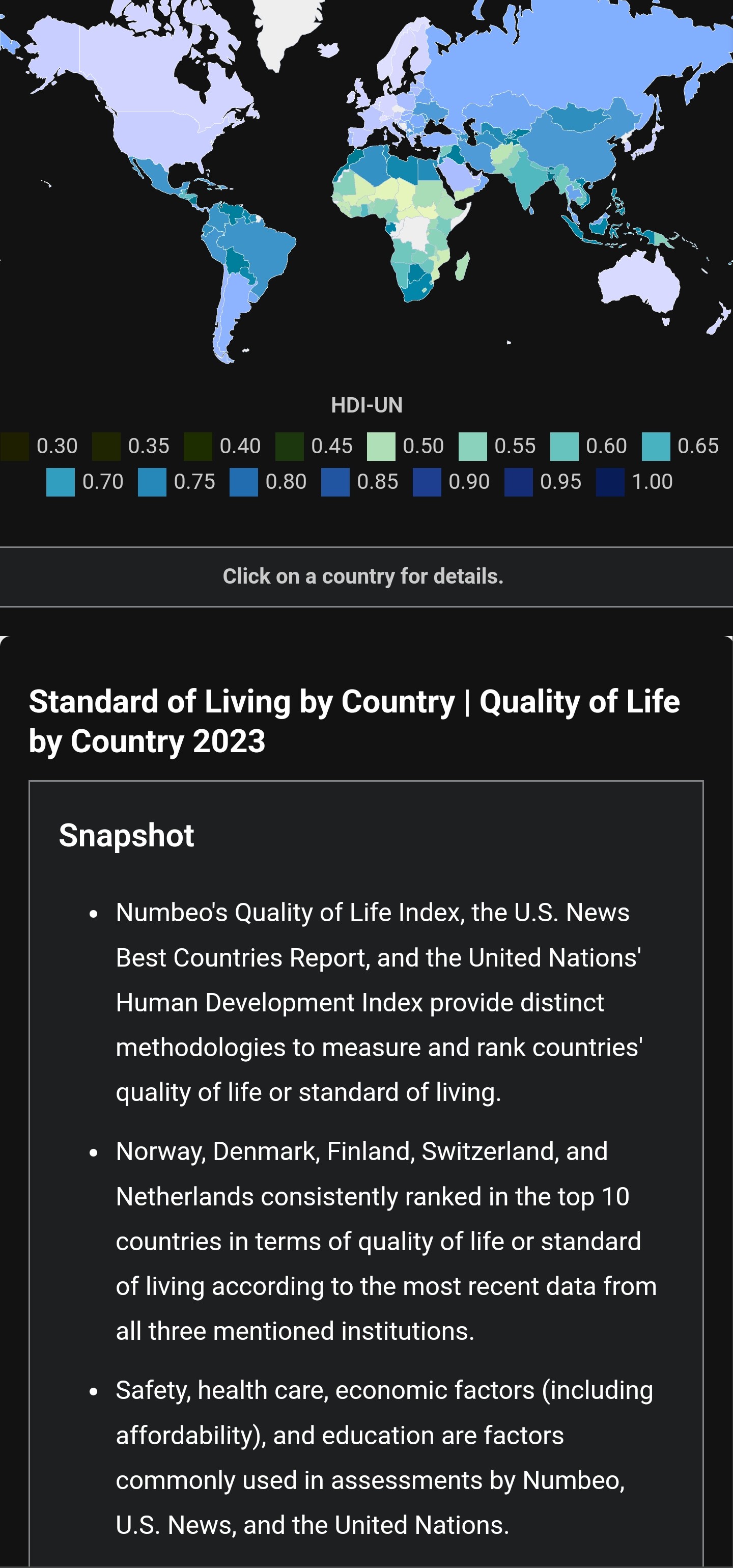 Which country as per life standards is the best both financially and ...
