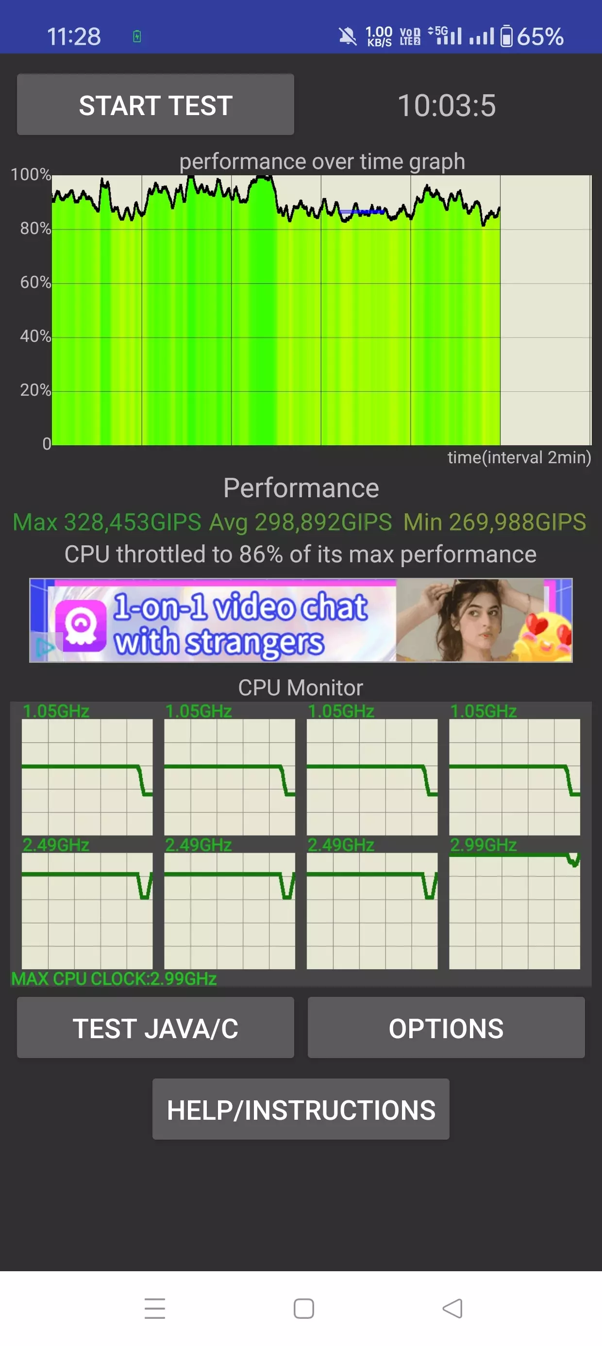 cpu throttling test after update Android 14 and bgmi fram dr