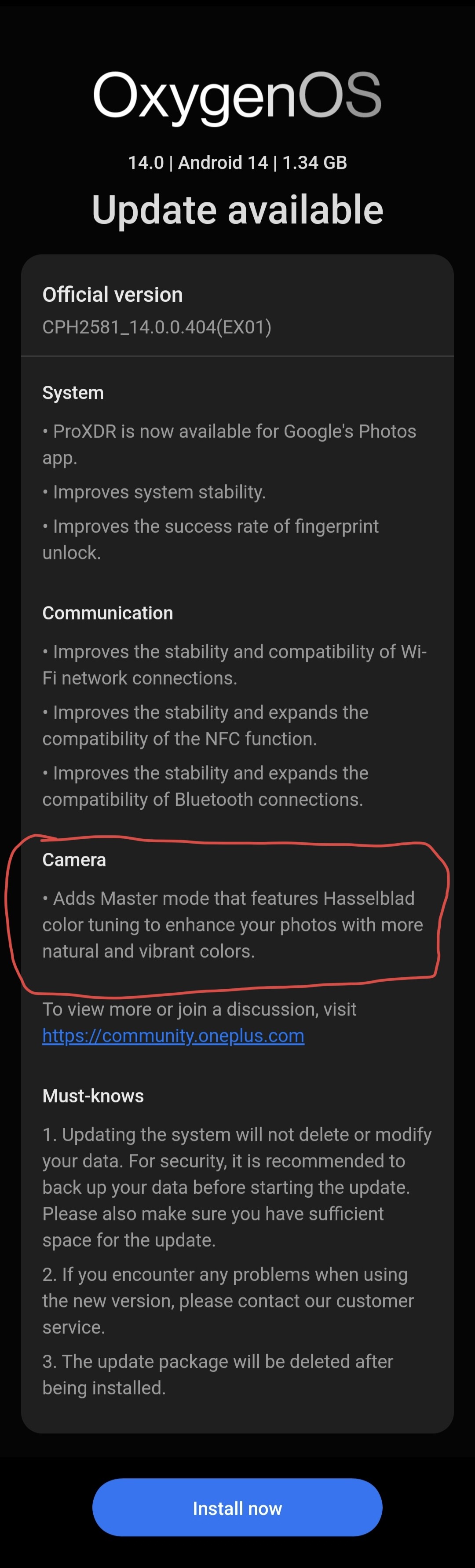 Master Mode in OnePlus 12