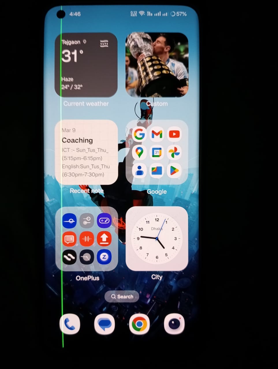 Today my OnePlus 10 pro got a green line problem.😅🟢