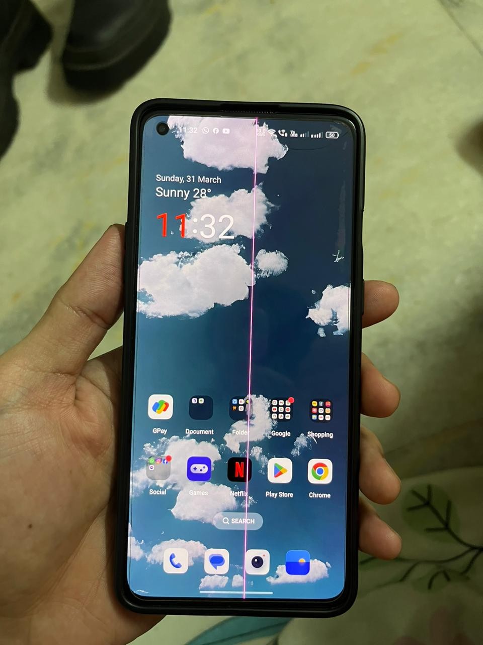 Got the pink line issue on my Oneplus 9R just a day ago.Ther