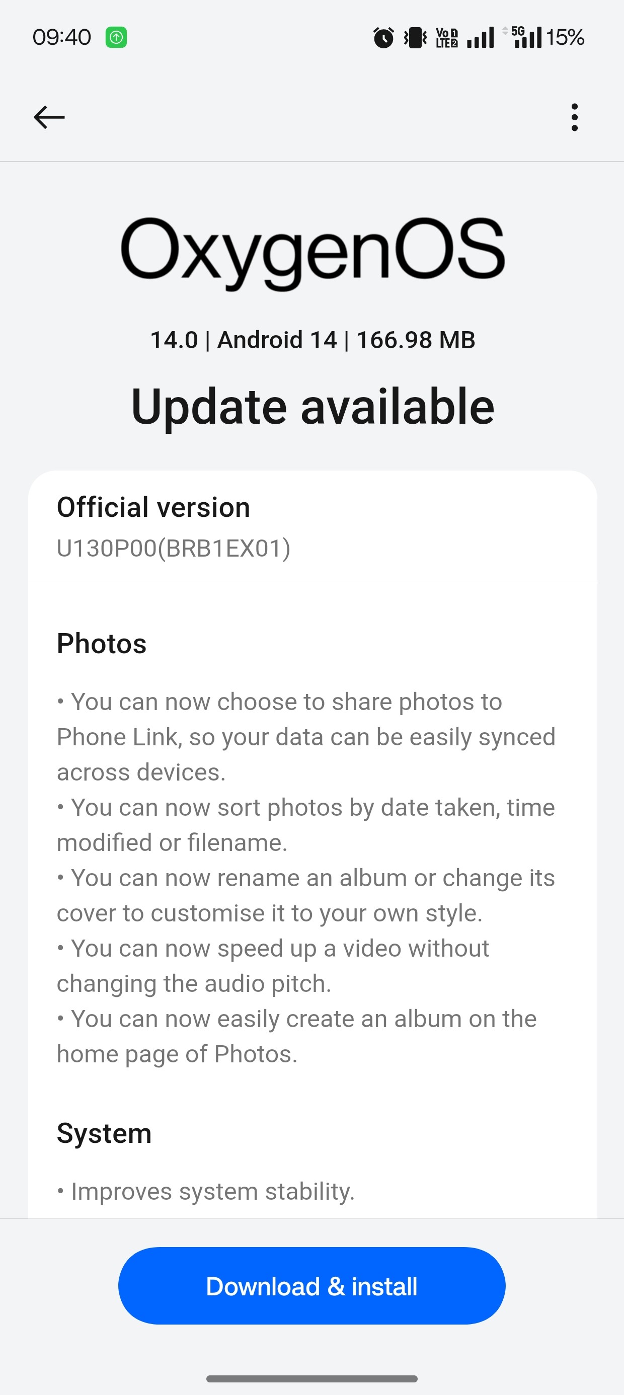 OxygenOS U130P00 - September 2024 Update