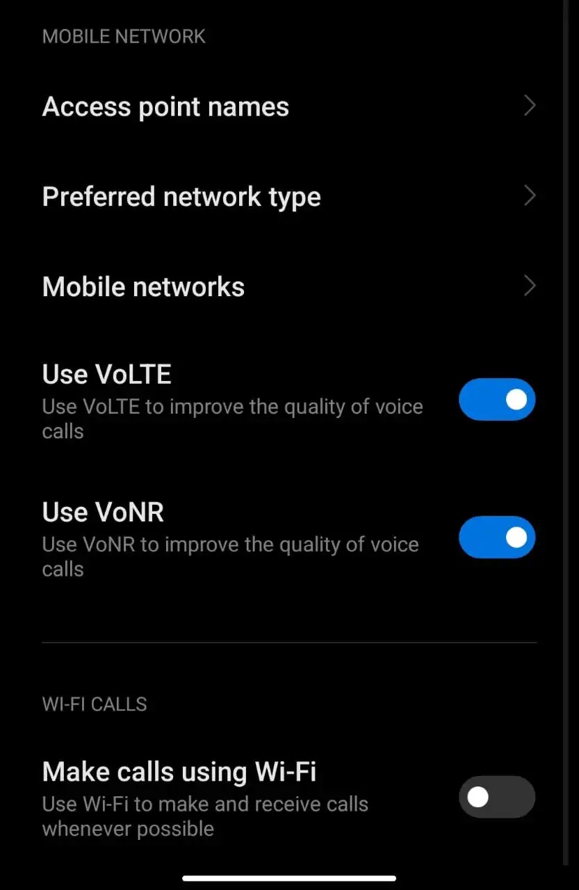 Incorrect Display of VoLTE Icon Instead of VoNR on OnePlus Devices