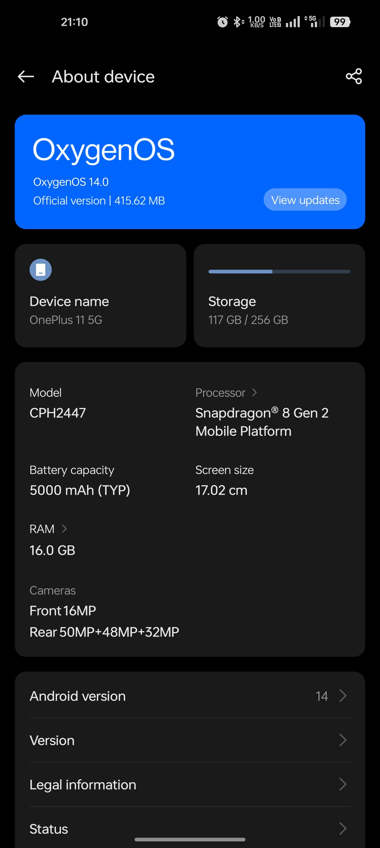 In my OnePlus 11, the latest version of OxygenOS was release