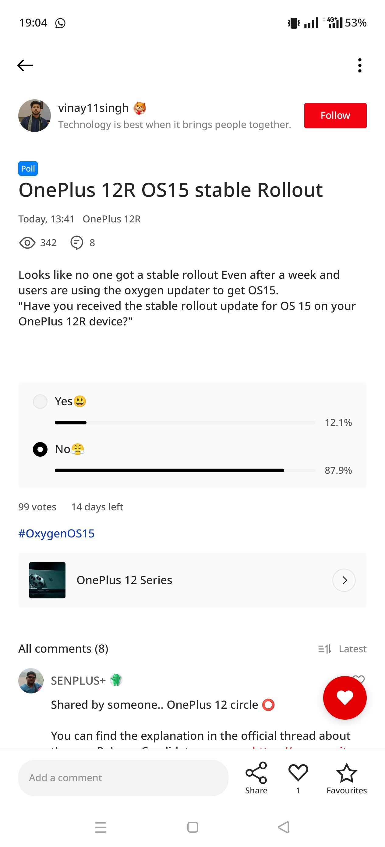 OnePlus 12R OS15 stable Rollout