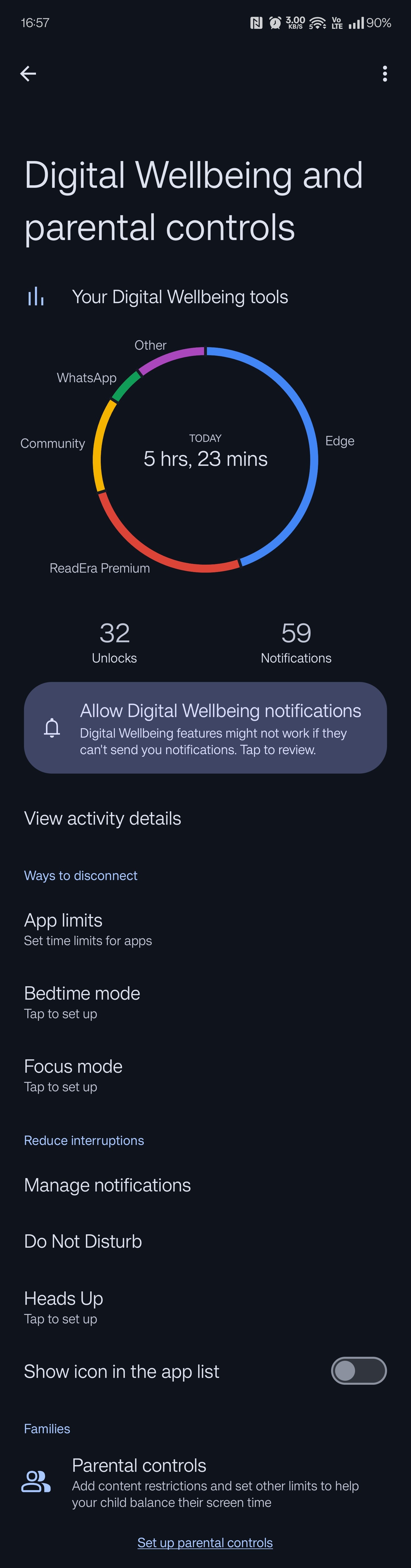 Digital wellbeing and parental controls store