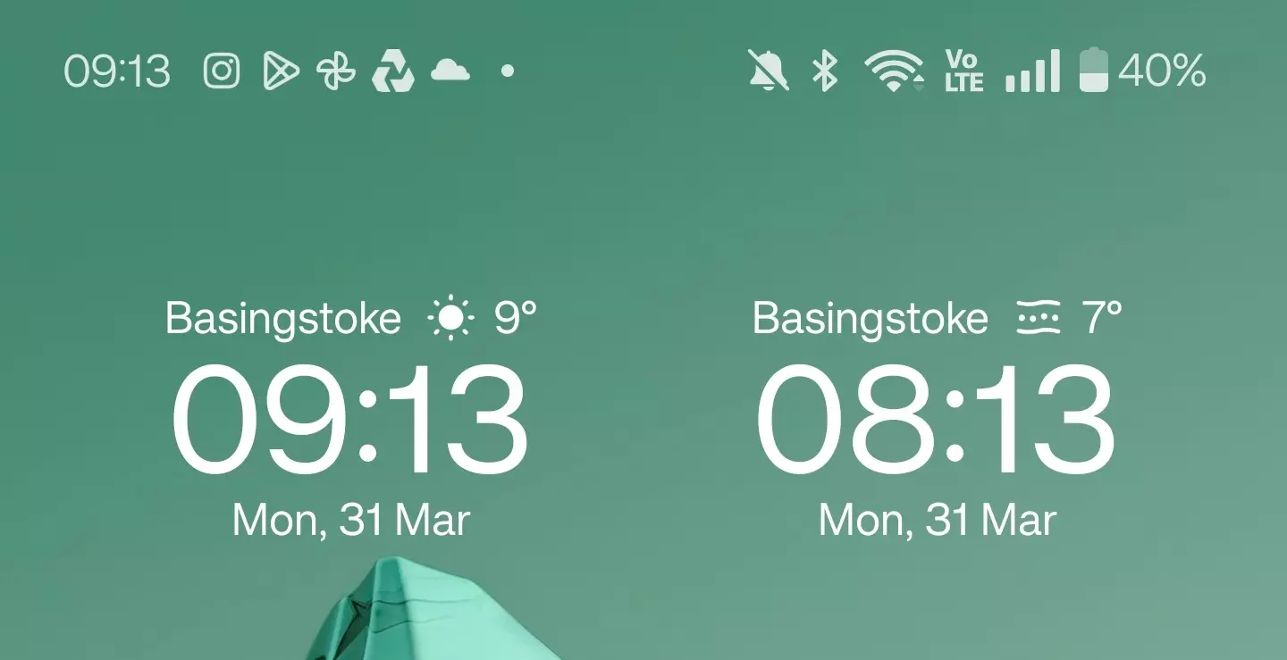 Since the clocks went forward my widget has gone weird 🙃 an