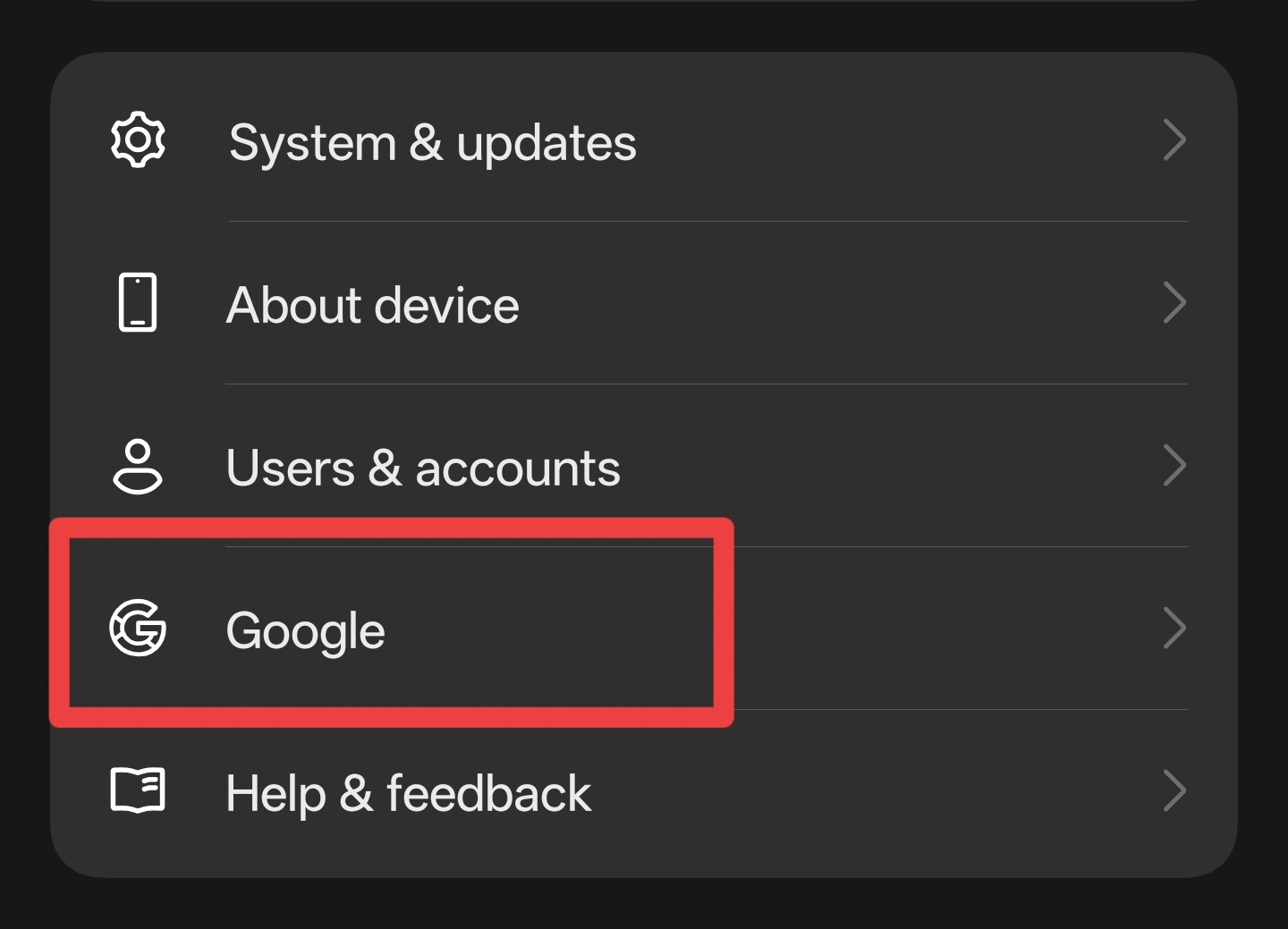 Theme differences in Google section