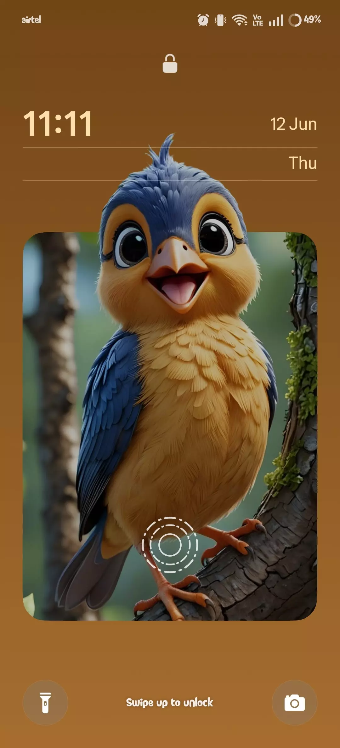 A cute little bird 🐦 is chirping happily 🎶 on a tree branc