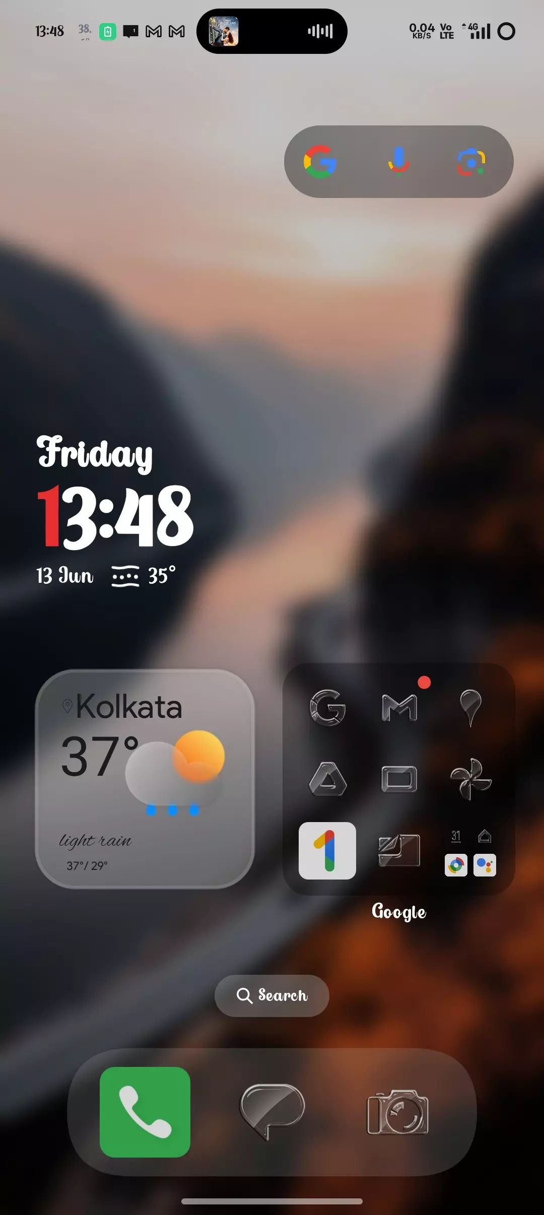 My new glass effect Home screen 🙂Like type of ios 26 😎Who
