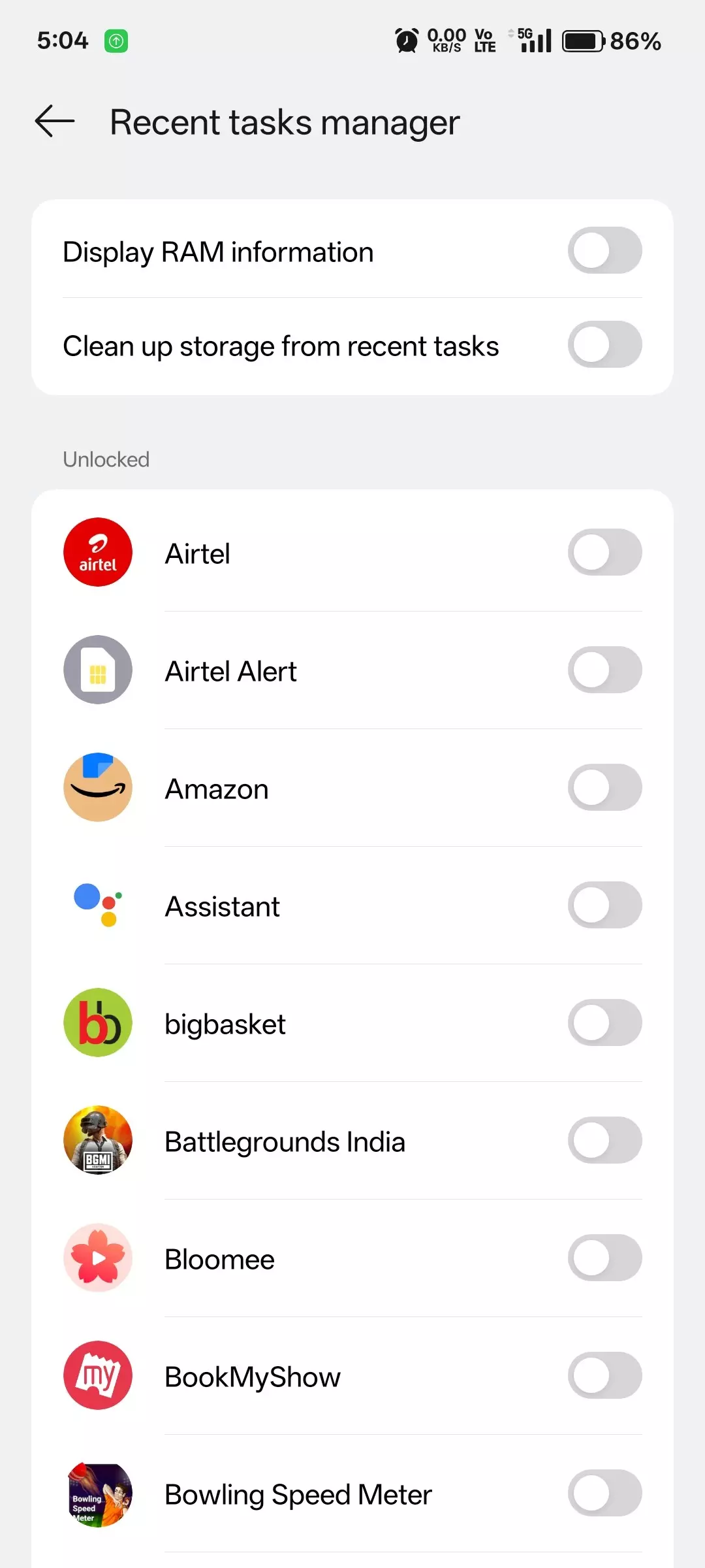 Please give the recent task manager with stacked and flat up