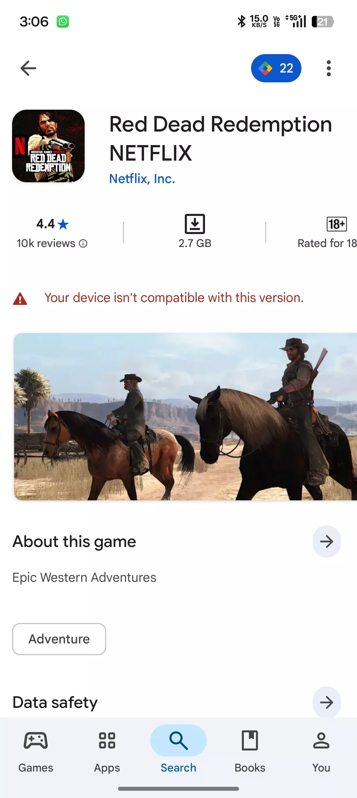 Red Dead Redemption is unexpectedly unsupported on the Nord