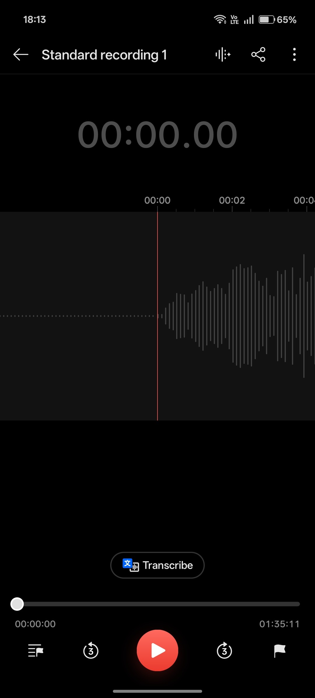 Recorder's 'Transcribe' feature not working properly. Shows
