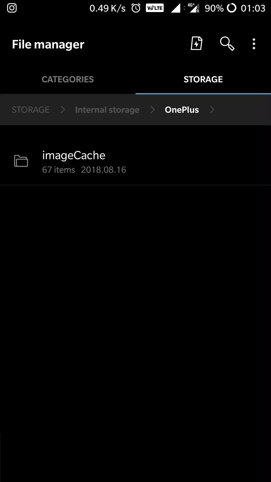 internal storage/oneplus folder is taking huge space in internal storage