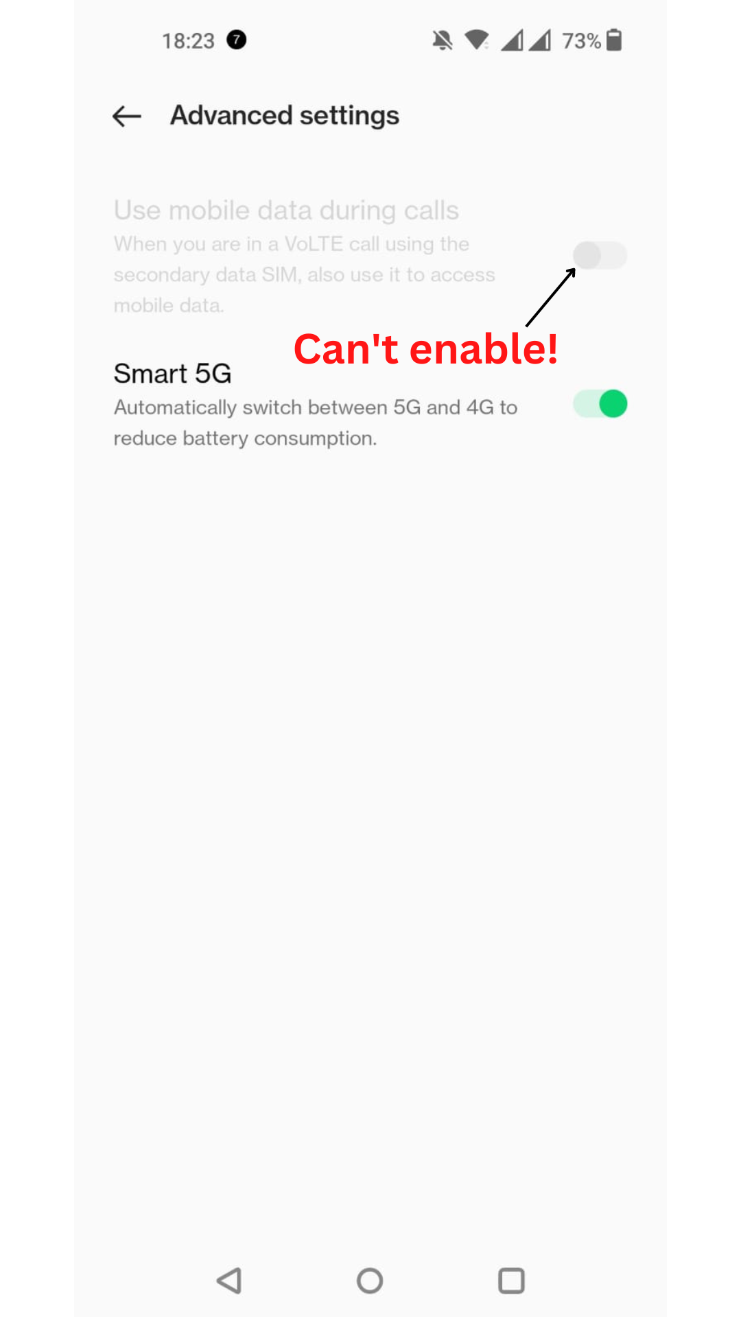 VoLTE option missing on the network menu