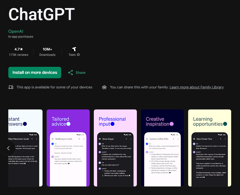ChatGPT - Where AI meets the Play Store