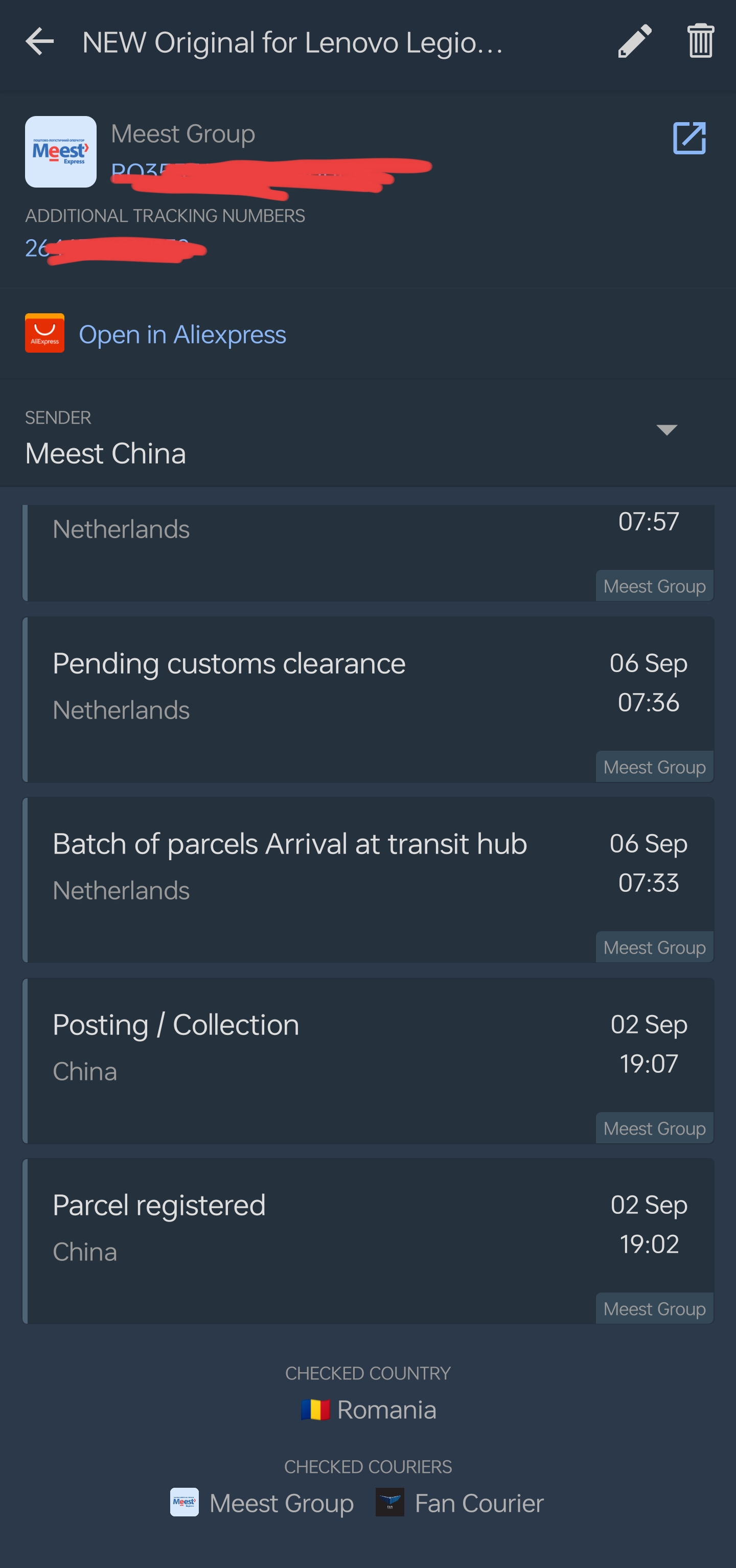 Parcels - Universal Parcel Tracking