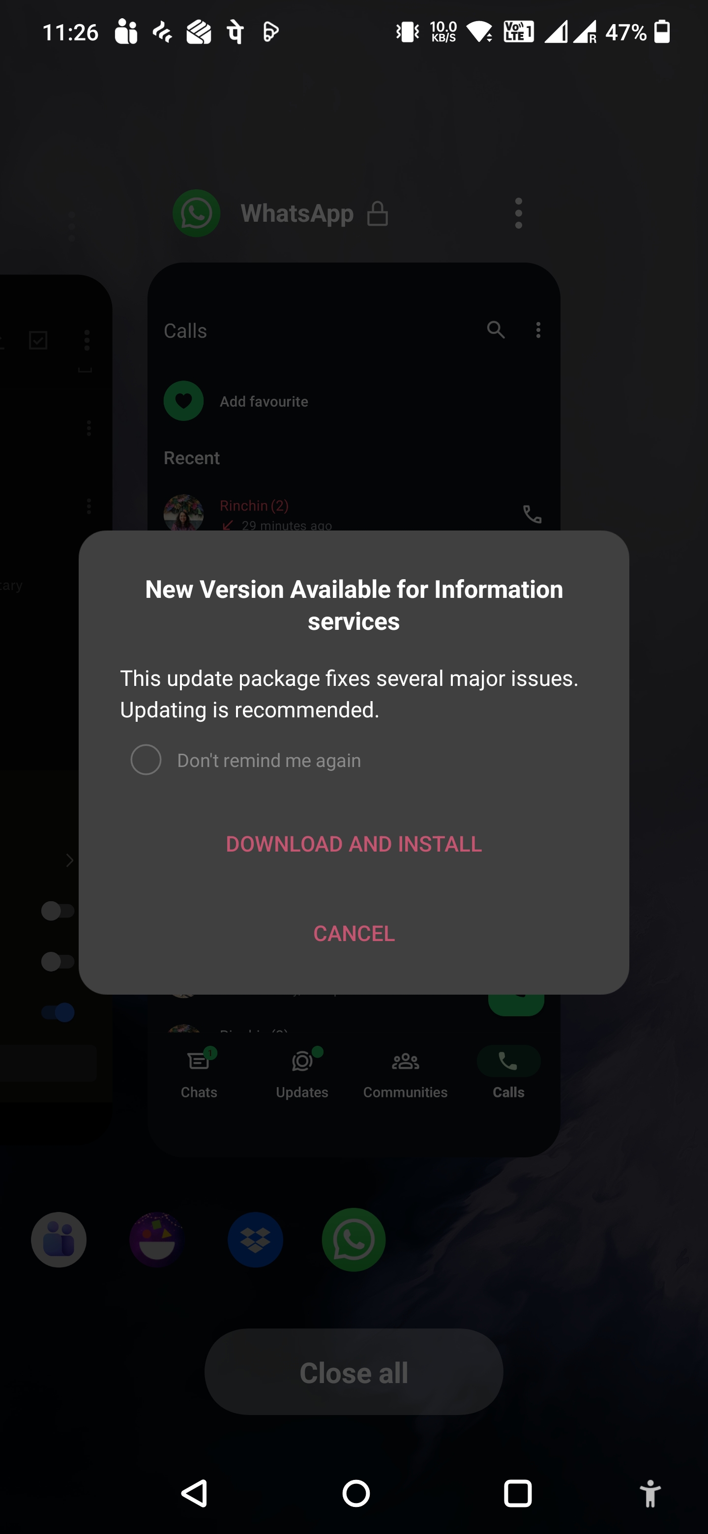 Suspicious popup, is it a virus ? "New Version Available for ...