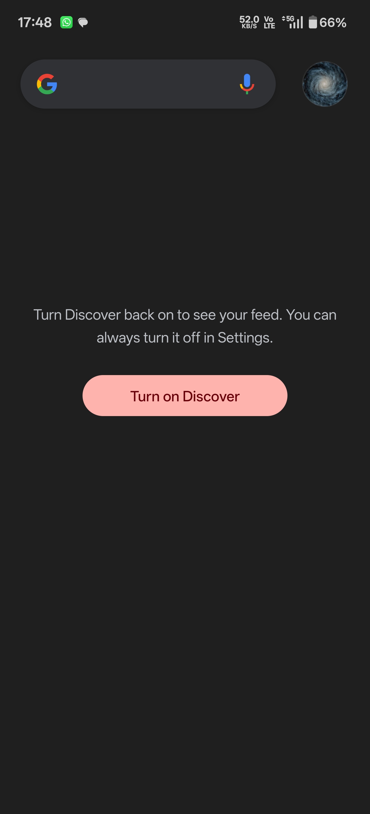 Still not able to remove google discover page completely