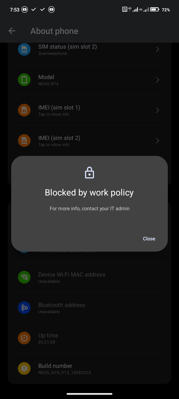 "Blocked by Work Policy"